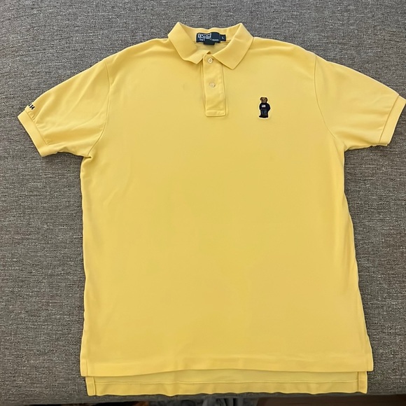 Polo Ralph Lauren | Shirts | Vintage 99s Ralph Lauren Mens Yellow Polo With Polo Bear Logo Large ...